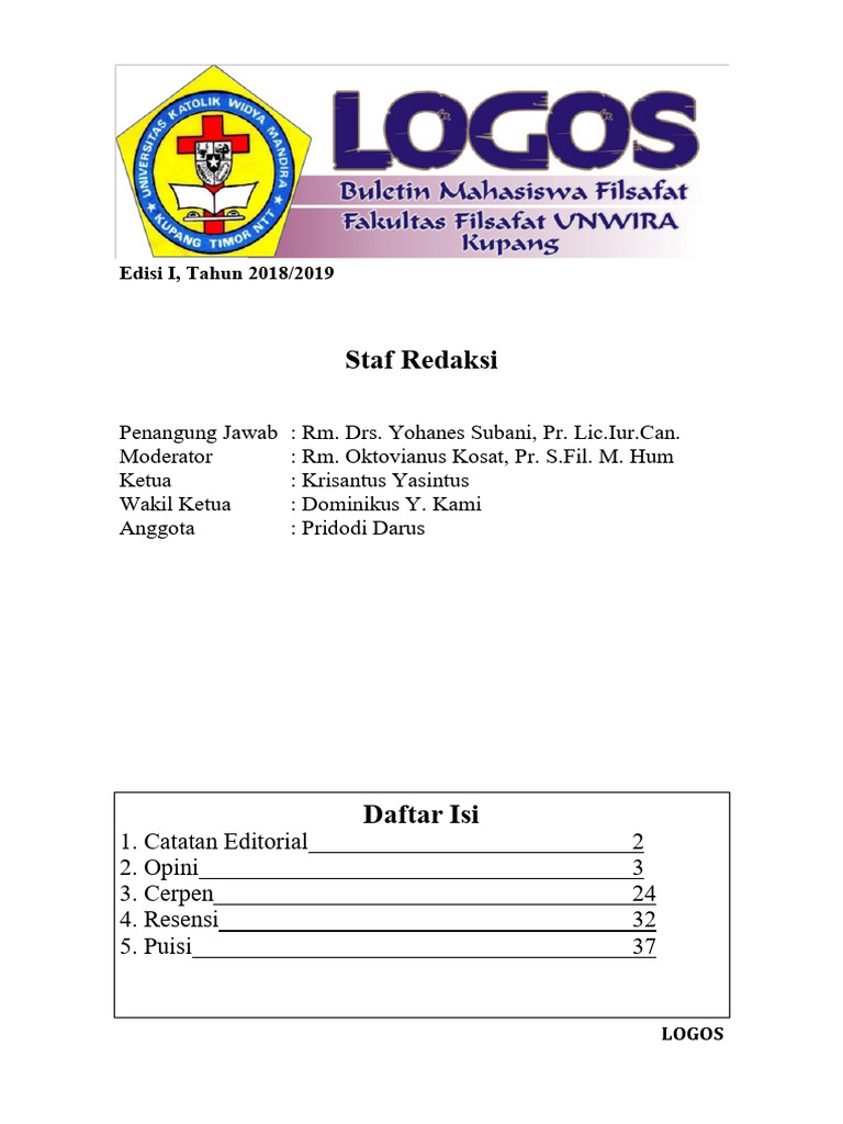 Logos Edisi 1 Cetak | PDF