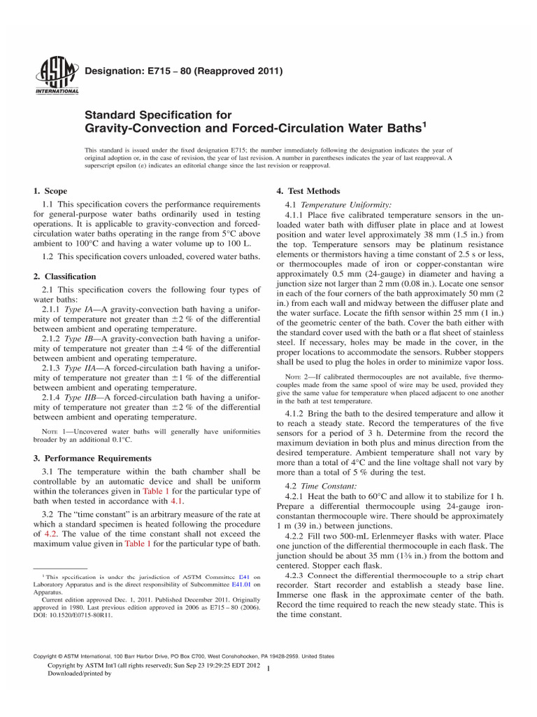 ASTM E715 - Waterbath | PDF