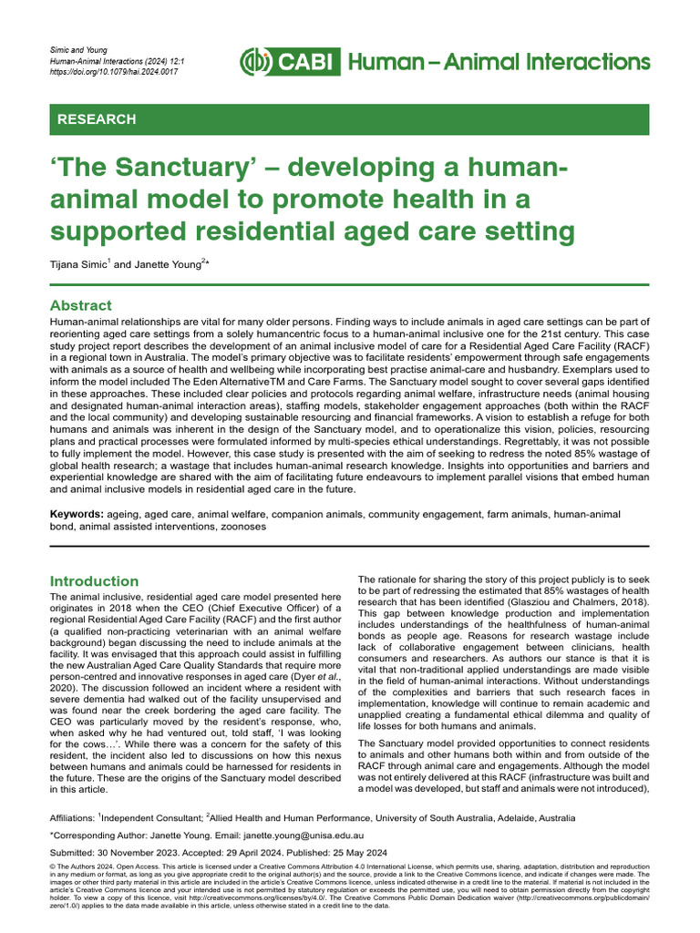 The_Sanctuary_-_developing_a_human-animal_model_ | PDF | Creative ...