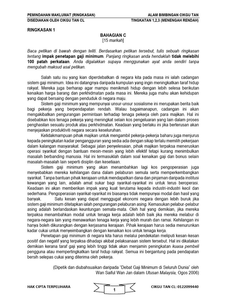 (Guru) (Set 1-5) Ringkasan Menengah Rendah | PDF