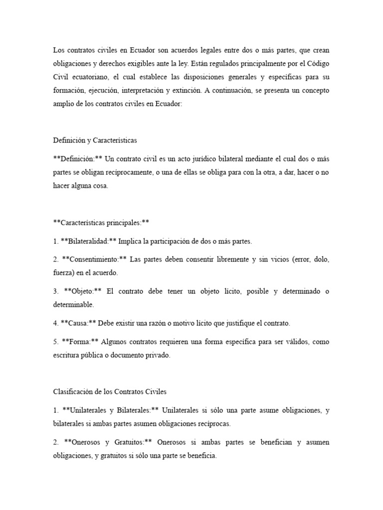 Los Contratos Civiles y Su Clasificacion | PDF | Ley común | Derecho ...