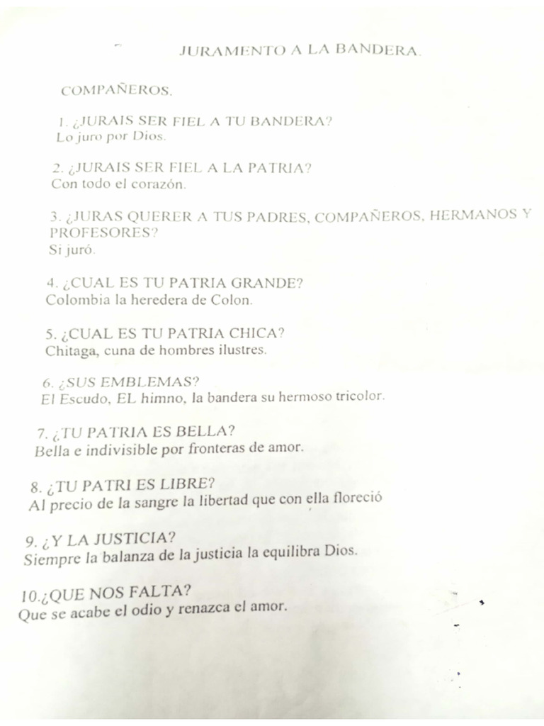 Juramento A La Bandera | PDF