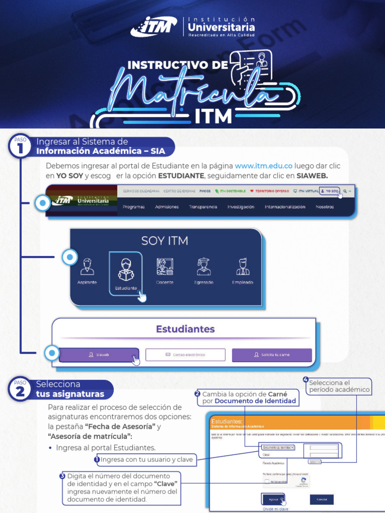 Instructivo-de-Matricula-ITM | PDF