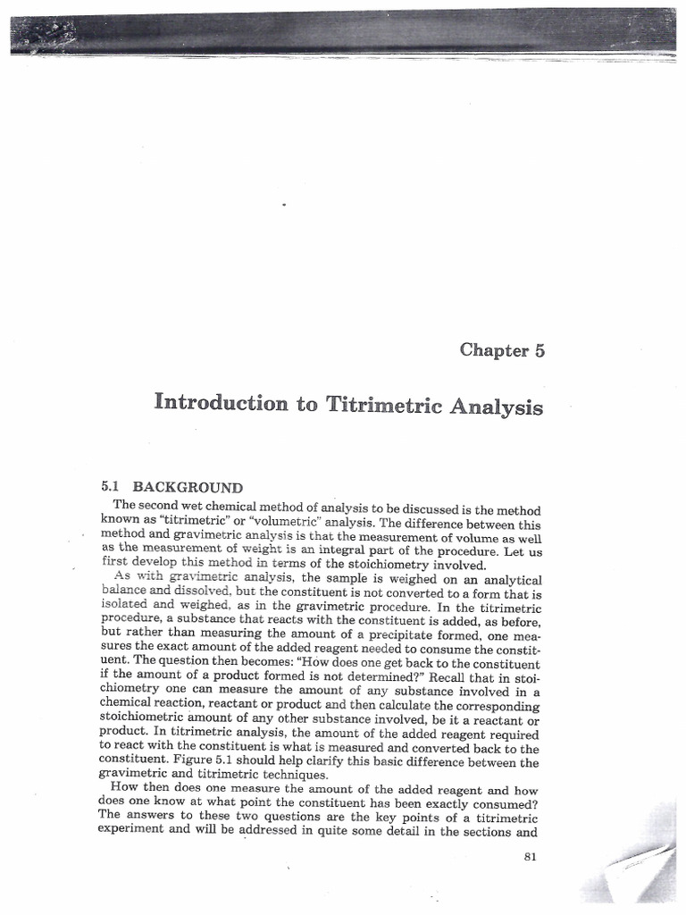 Introduction To Titrimetric Analysis | PDF