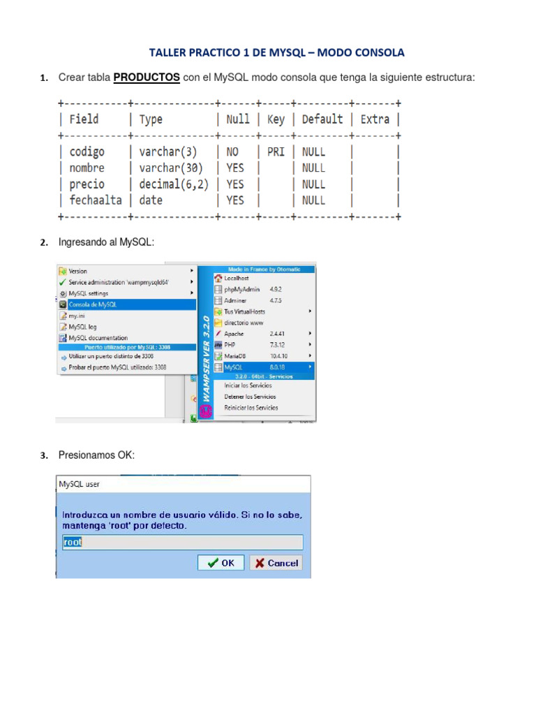 Taller Practico 1 Desarrollo De Prog Frontend Mysql 2024 Pdf Bases