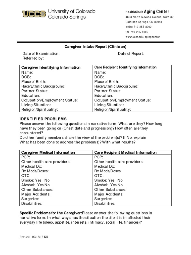 intake-guide | PDF | Caregiver | Diagnostic And Statistical Manual Of ...