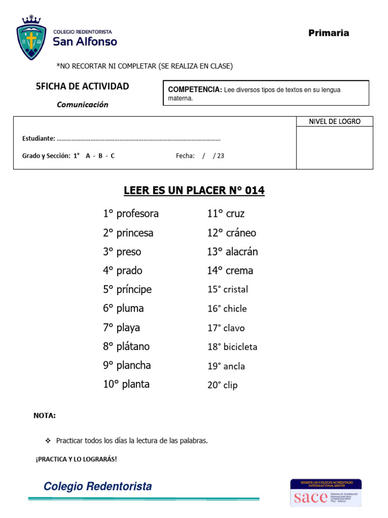Leer Es Un Placer N014 - 1G | PDF