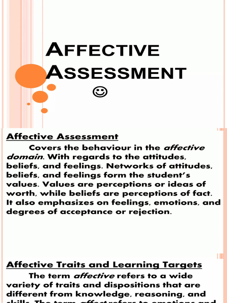 Affective Assessment Appropriate Methods | PDF