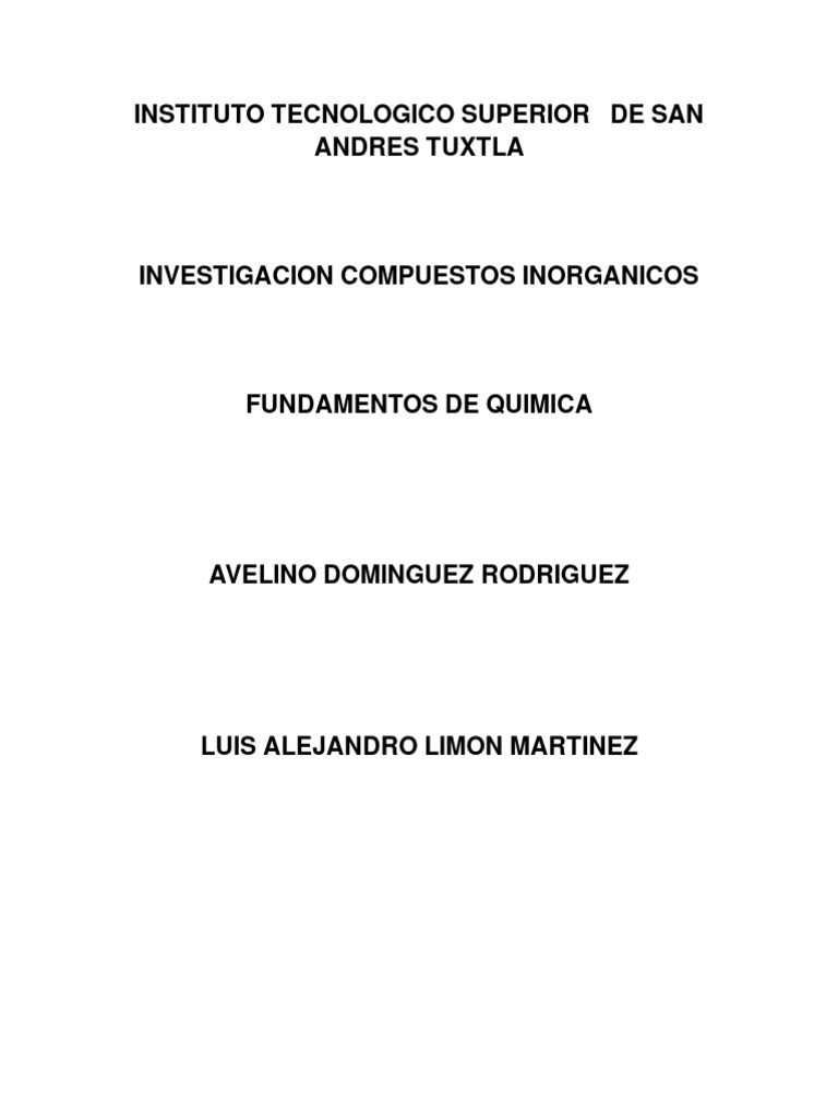 Compuestos Inorganicos | PDF | Óxido | Hidróxido
