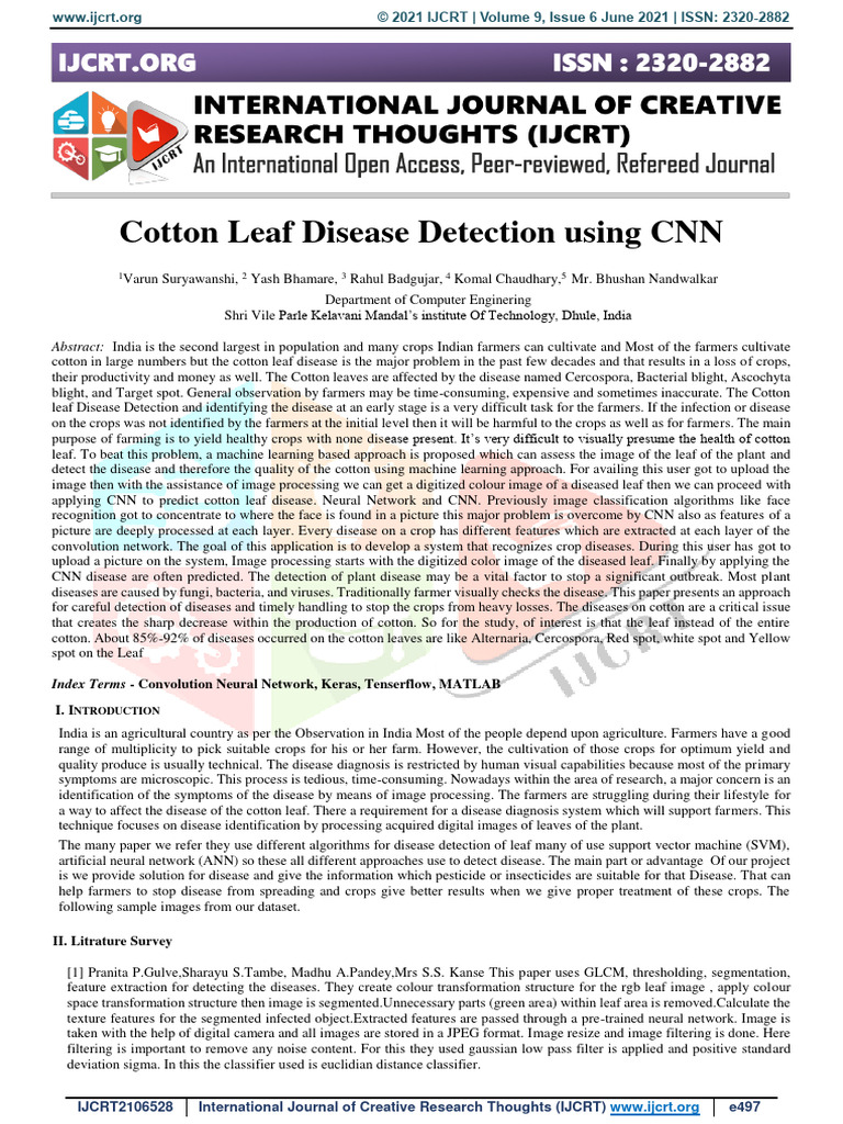 IJCRT2106528 | PDF | Artificial Neural Network | Image Segmentation