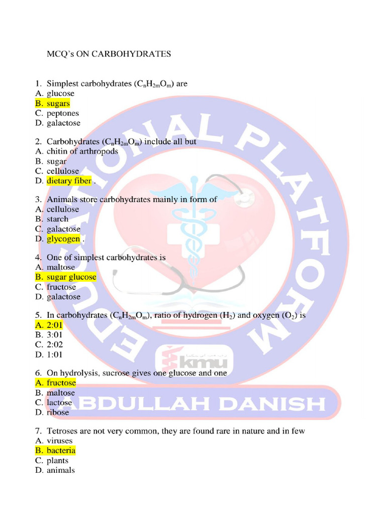 Biochemistry (Carbohydrates) | PDF