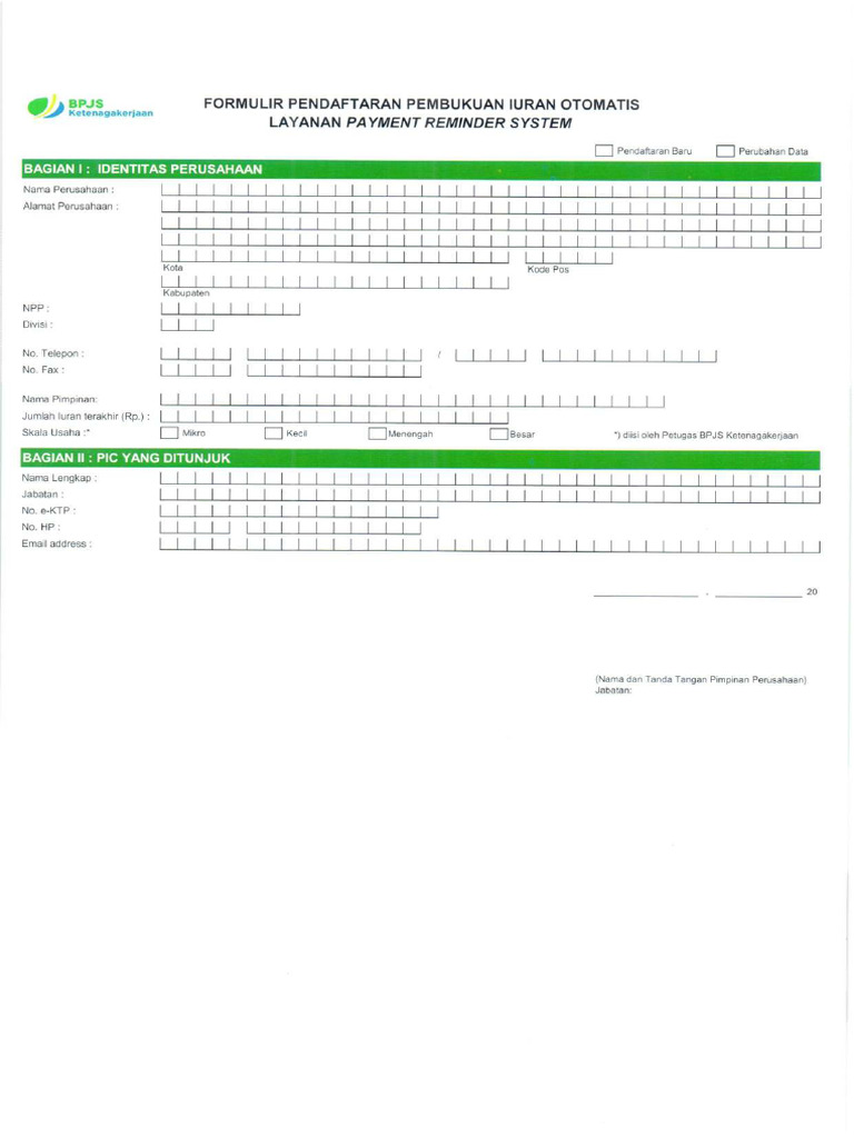 Formulir Registrasi PRS | PDF