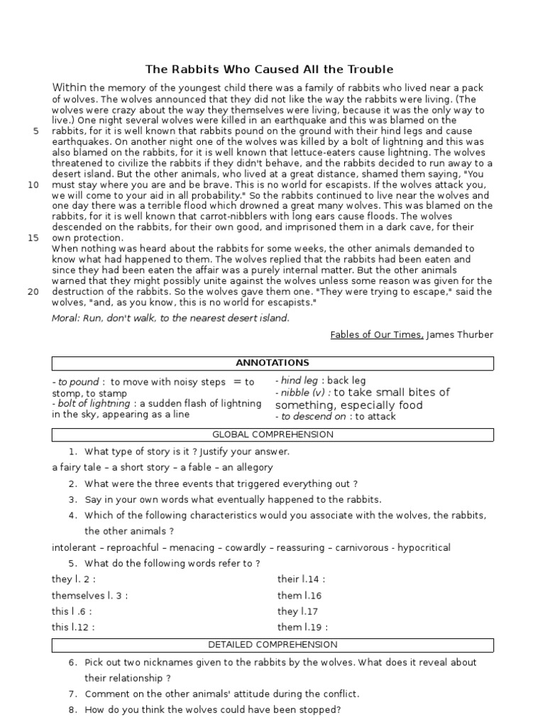 The Rabbits Who Caused All The Trouble | PDF | Rabbit | Proverb