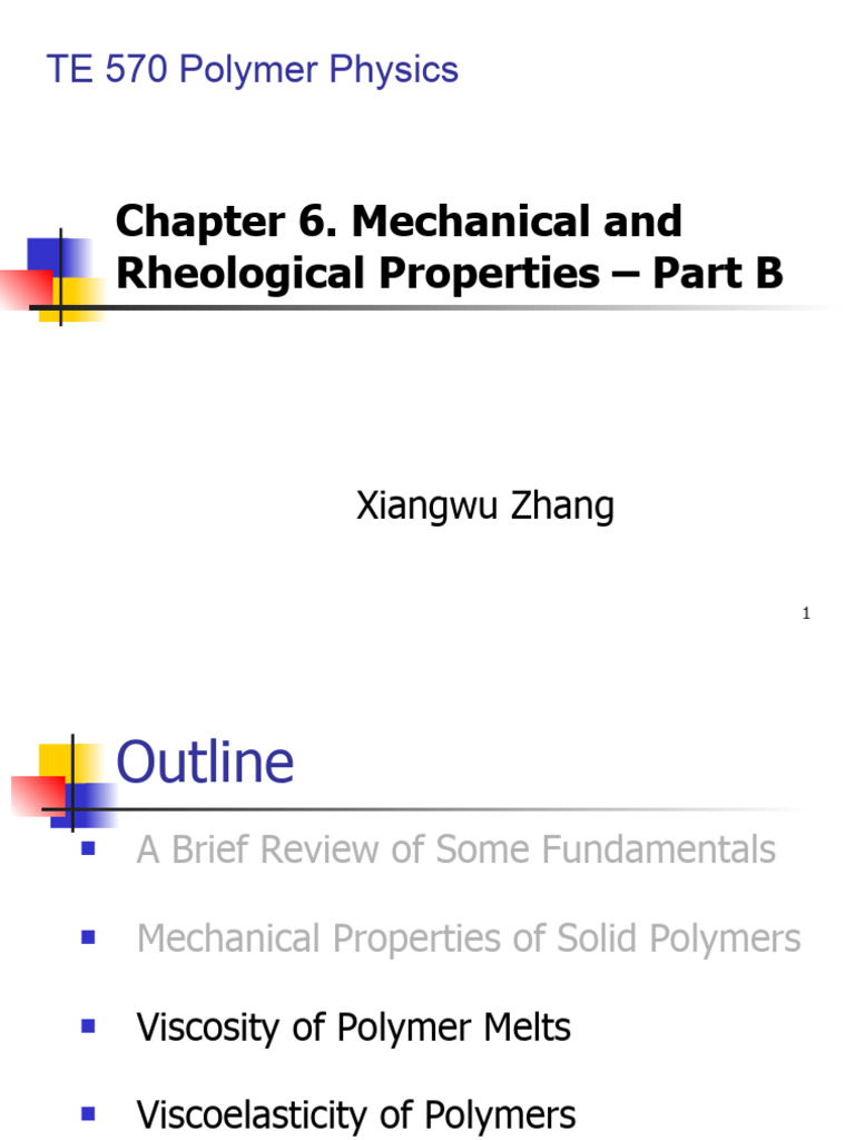 Chapter 6b-Mechanical and Rheological Properties | PDF | Viscosity | Polymers