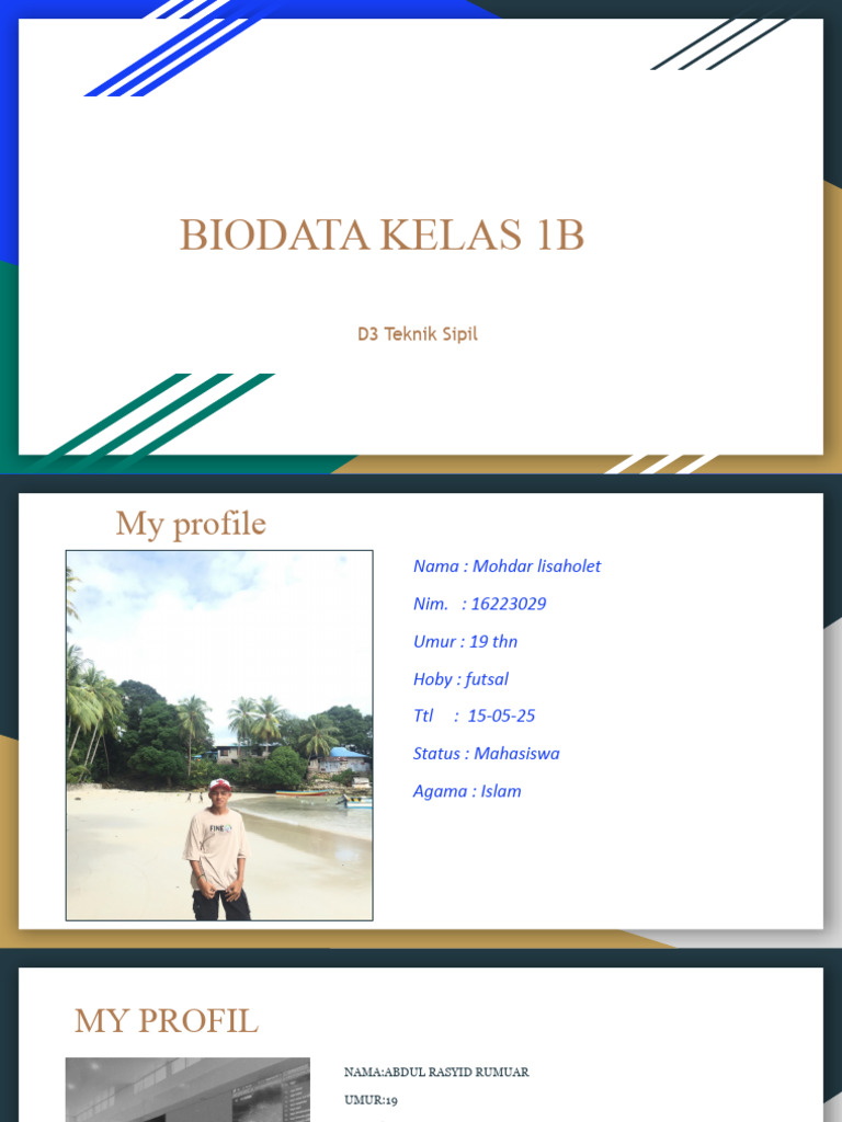 Biodata Kelas 1 B | PDF