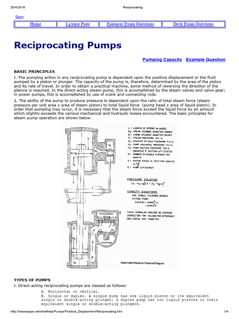 Reciprocating | PDF | Pump | Piston