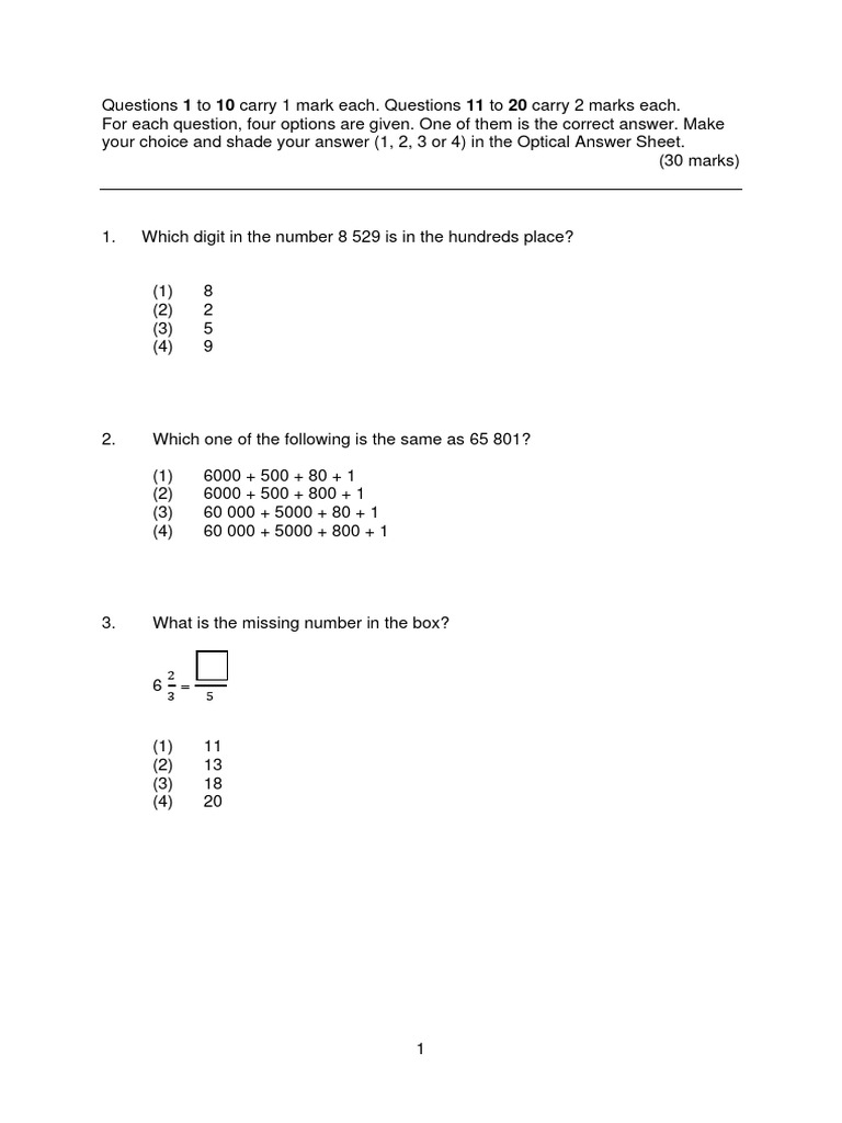 PSLE Foundation Math 2023 | PDF