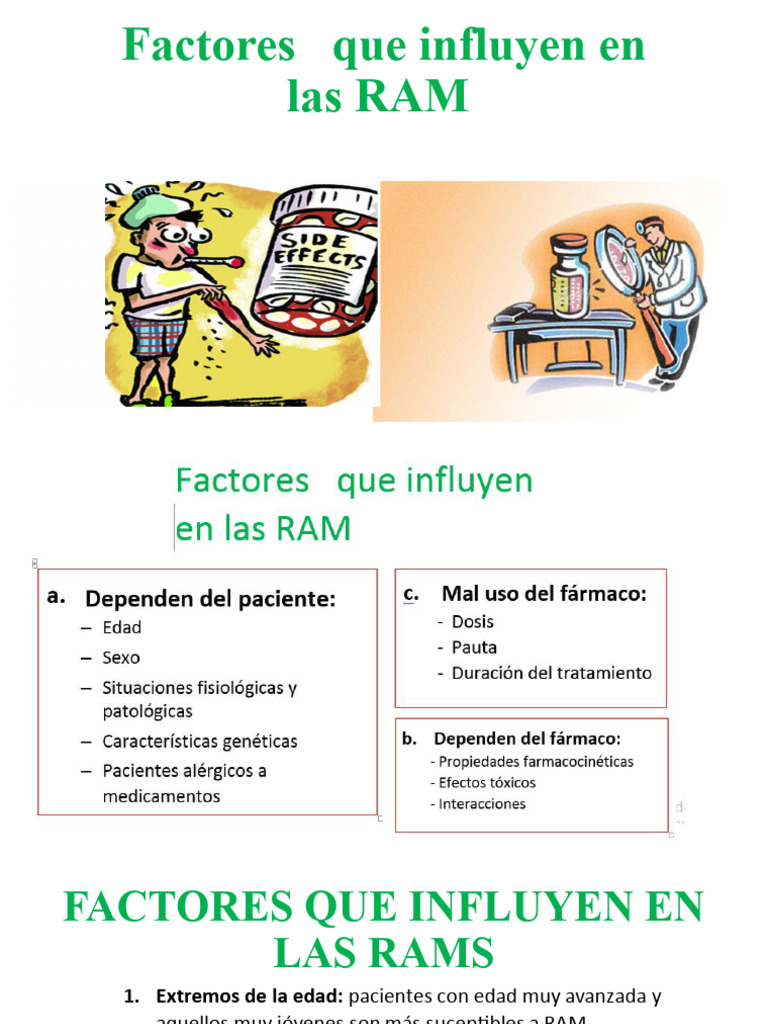 1factores Que Influyen en Las RAM | PDF | Medicamentos con receta | Drogas