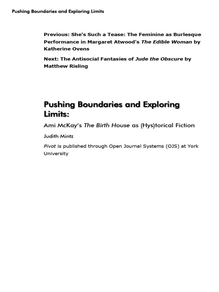 Pushing Boundaries | PDF