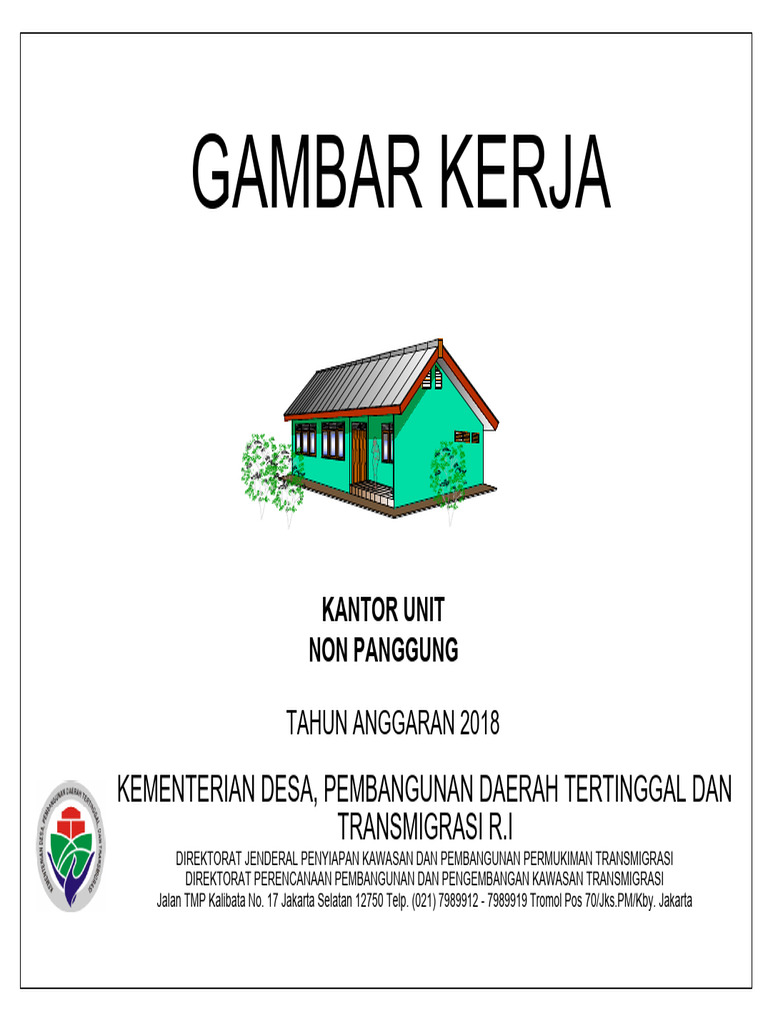 Gambar Kerja Kantor Unit Non Panggung Kayu (2018) | PDF