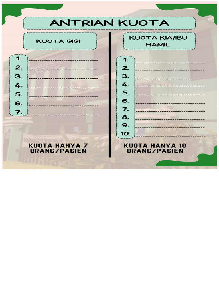 Antrian Kuota Word | PDF