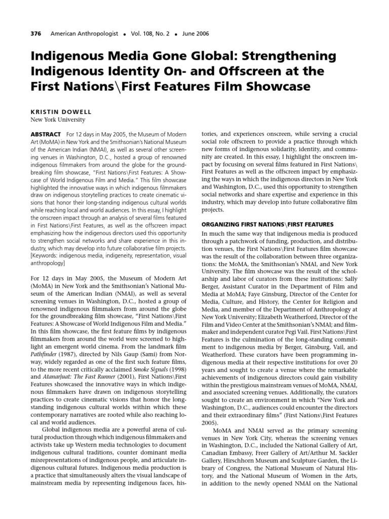 Indigenous Media Gone Global | PDF | Indigenous Peoples | Indigenous ...
