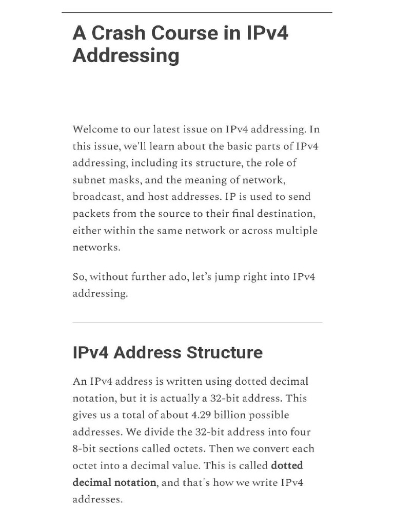IPv 4 | PDF