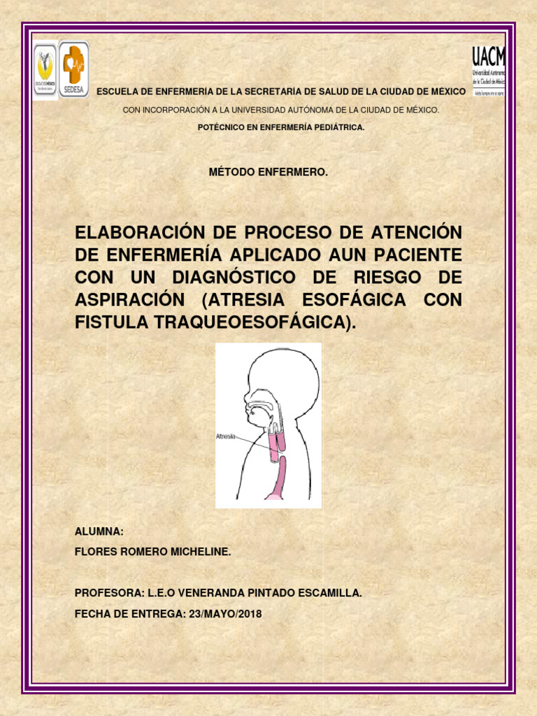 Pae de Atresia Esofágica Con Fistula Traqueoesofágica | Descargar ...