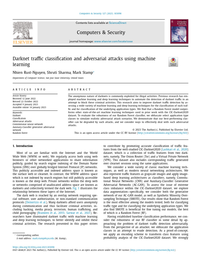Darknet Traffic Classification And Adversarial Attacks Using Machine