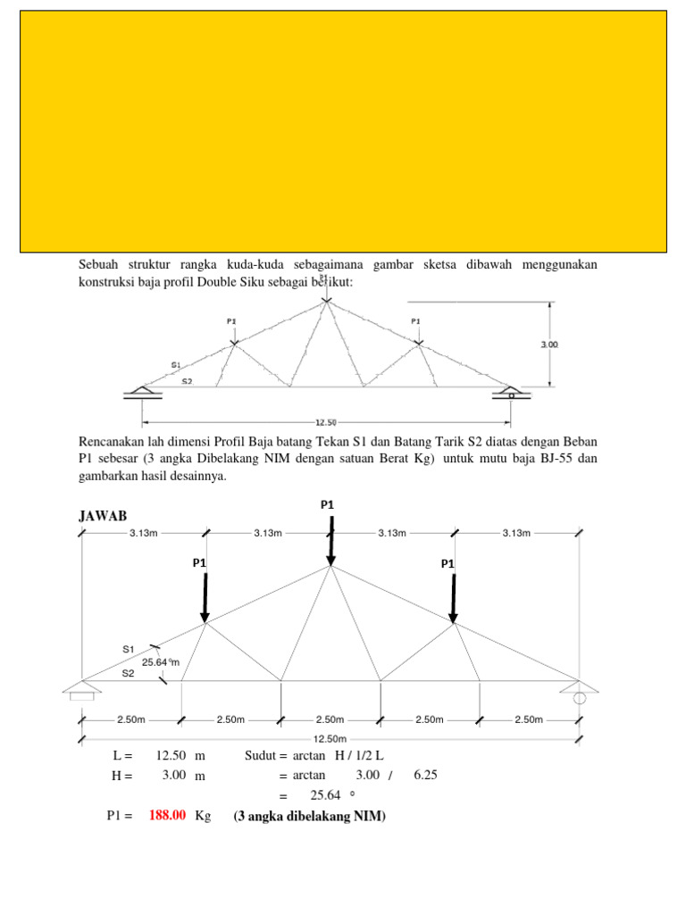 Tugas Besar Struktur Baja Contoh | PDF
