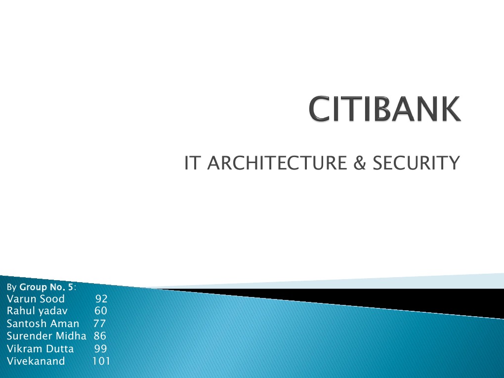 CITIBANK - Presentation | PDF | Databases | Online Banking