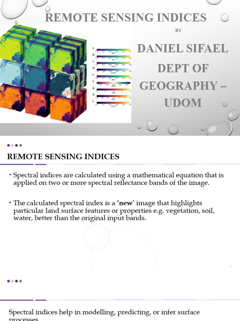 Go 221- Remote Sensing Indices | Download Free PDF | Infrared | Earth ...