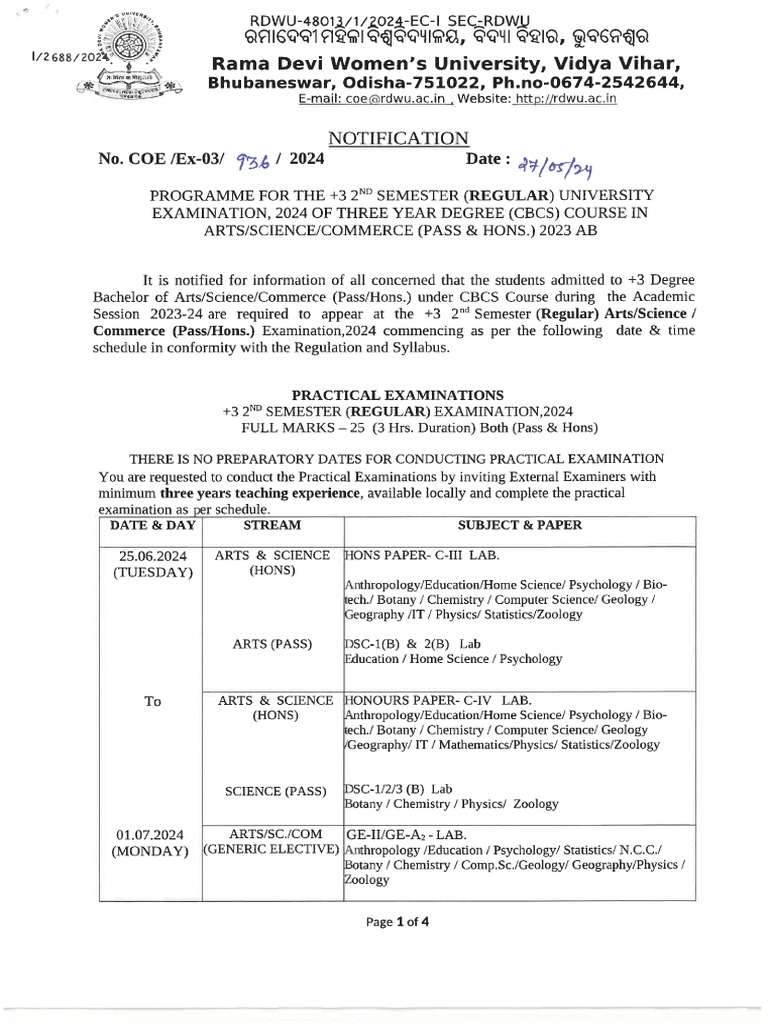 UG 2nd Sem. (R) Programme | PDF