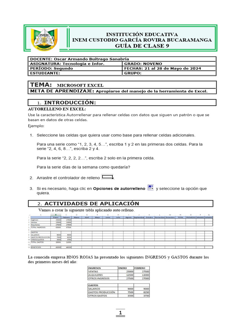 Guia 9 Tecnol e Inform Noveno Oscar Buitrago6 | PDF