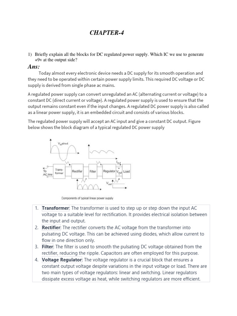 CHAPTER - 4 Anss | PDF | Rectifier | Power Supply