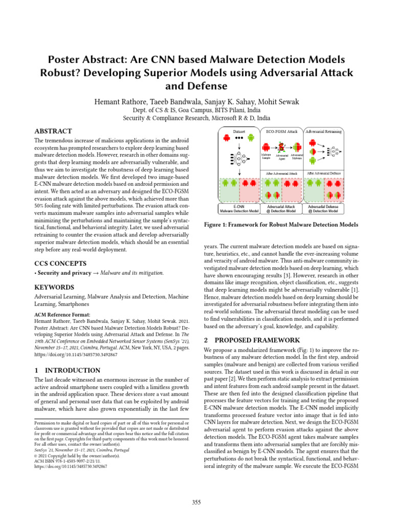 Are Cnn Based Malware Detection Models R Pdf Artificial