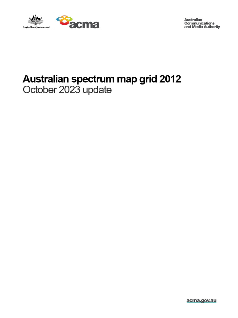 Australian Spectrum Map Grid 2012 - October 2023 Update FINAL | PDF ...