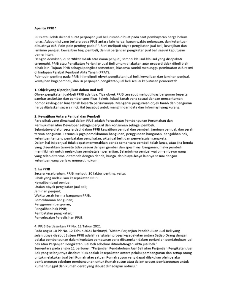 Apa Itu PPJB | PDF