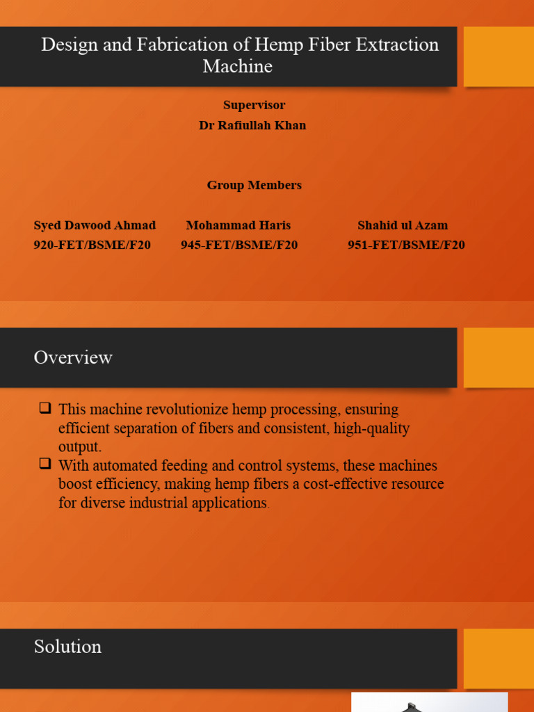 Design And Fabrication Of Hemp Fiber Extraction Machine 2 Autosaved 3 Pdf Automation Hemp