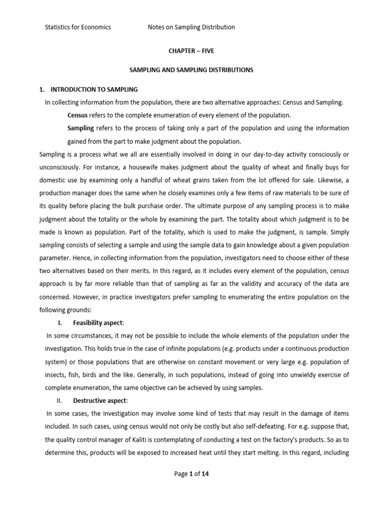 CH 5 Sampling and Sampling Distributions | PDF | Confidence Interval | Standard Error