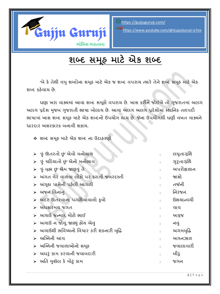 Shabd Samuh Mate Ek Shabd | PDF