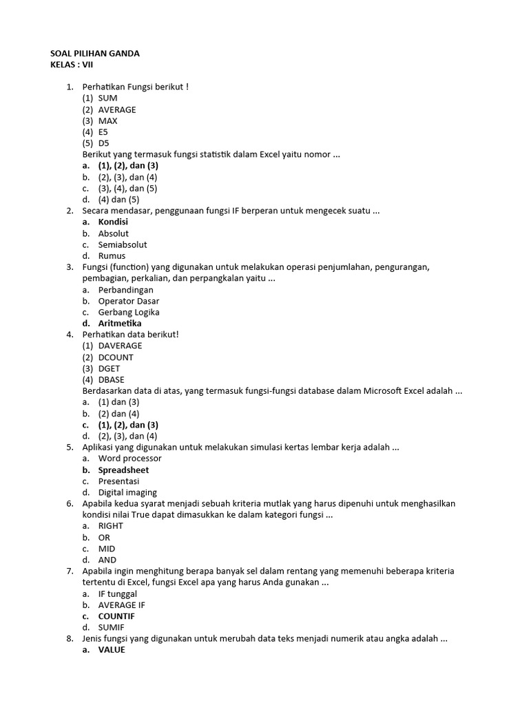 Uas Kelas 7 Pilihan Ganda | PDF | Metode & Bahan Ajar | Komputer