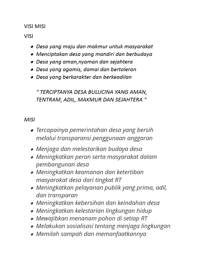 Visi Misi | PDF