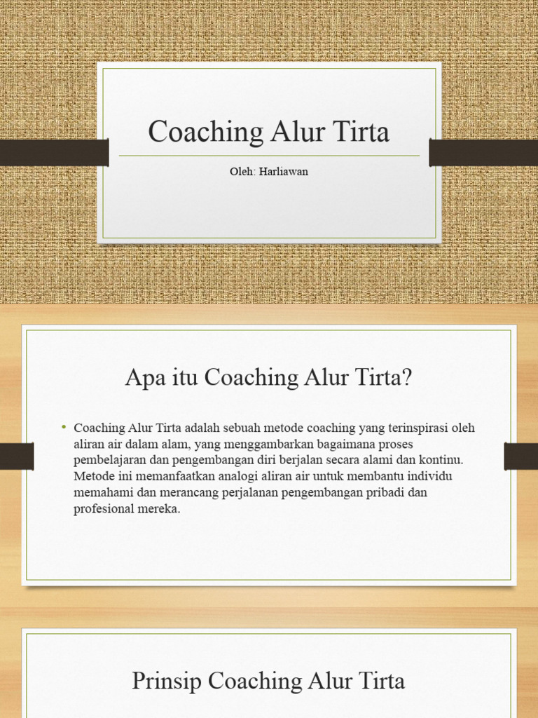 Metode Coaching Alur Tirta | PDF