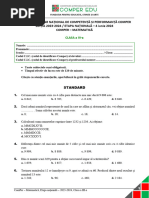 Subiect Comper Mate EtapaN 2022 2023 ClasaII | PDF