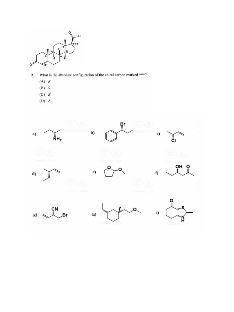 Chiral Carbons Worksheet | PDF