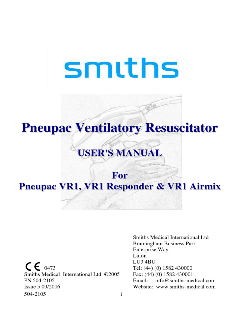 VR1 User Manual 504-2105 | PDF | Valve | Breathing