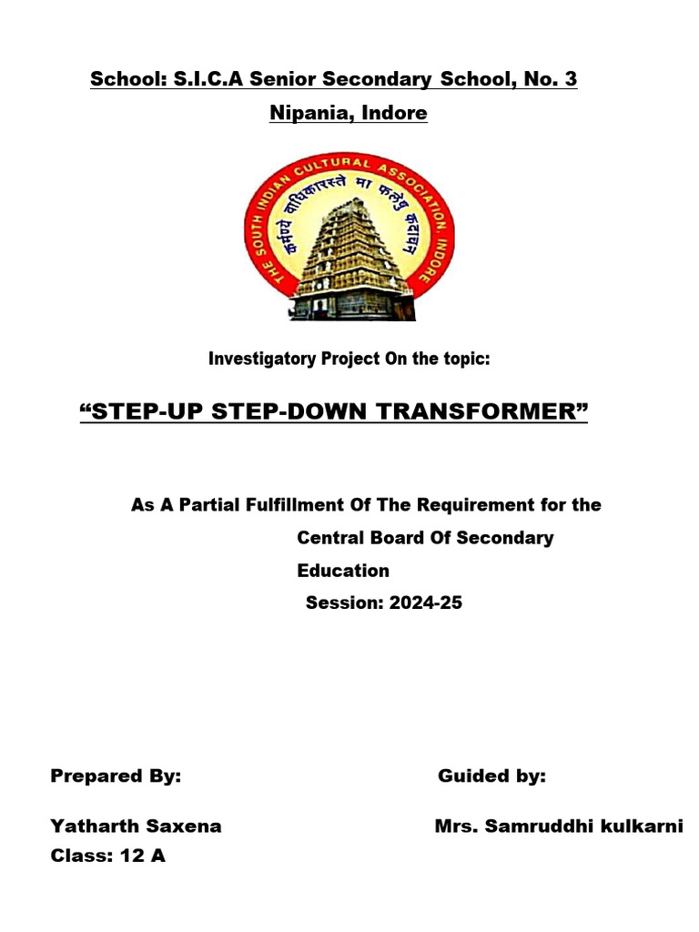 yatharth saxena transformer project | Download Free PDF | Transformer | Inductor