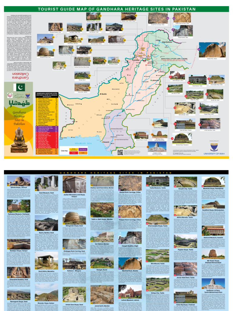 Tourist Map of Greater Gandhara Sites in Pakistan | PDF