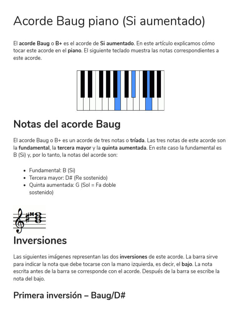 Acorde Baug Piano (Si Aumentado) | PDF | Arte